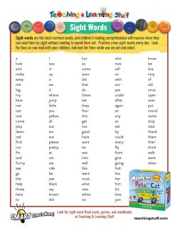 Sight Words : Teaching & Learning Stuff