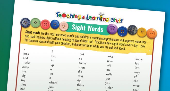 sight words : Teaching & Learning Stuff